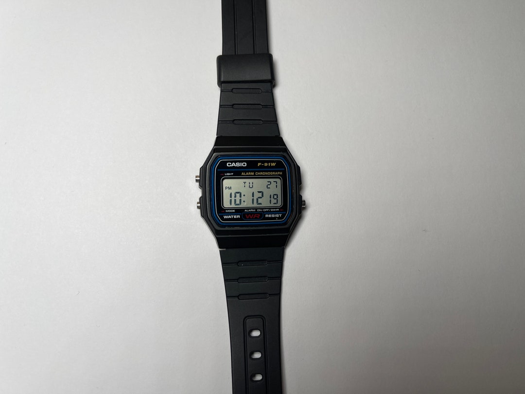 Vintage 1990s Casio Watch F-91wb Series With Alarm Chronograph - Etsy