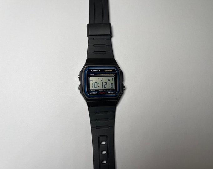 Vintage 1990s Casio Watch F-91wb Series With Alarm Chronograph - Etsy