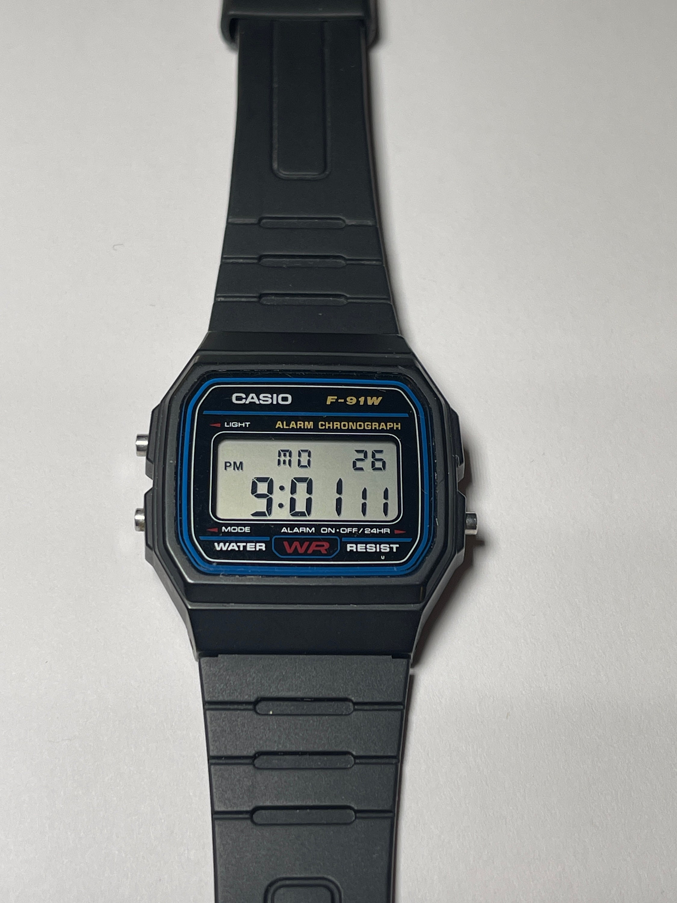 Vintage 1990s Casio Watch F-91wb Series With Alarm Chronograph - Etsy