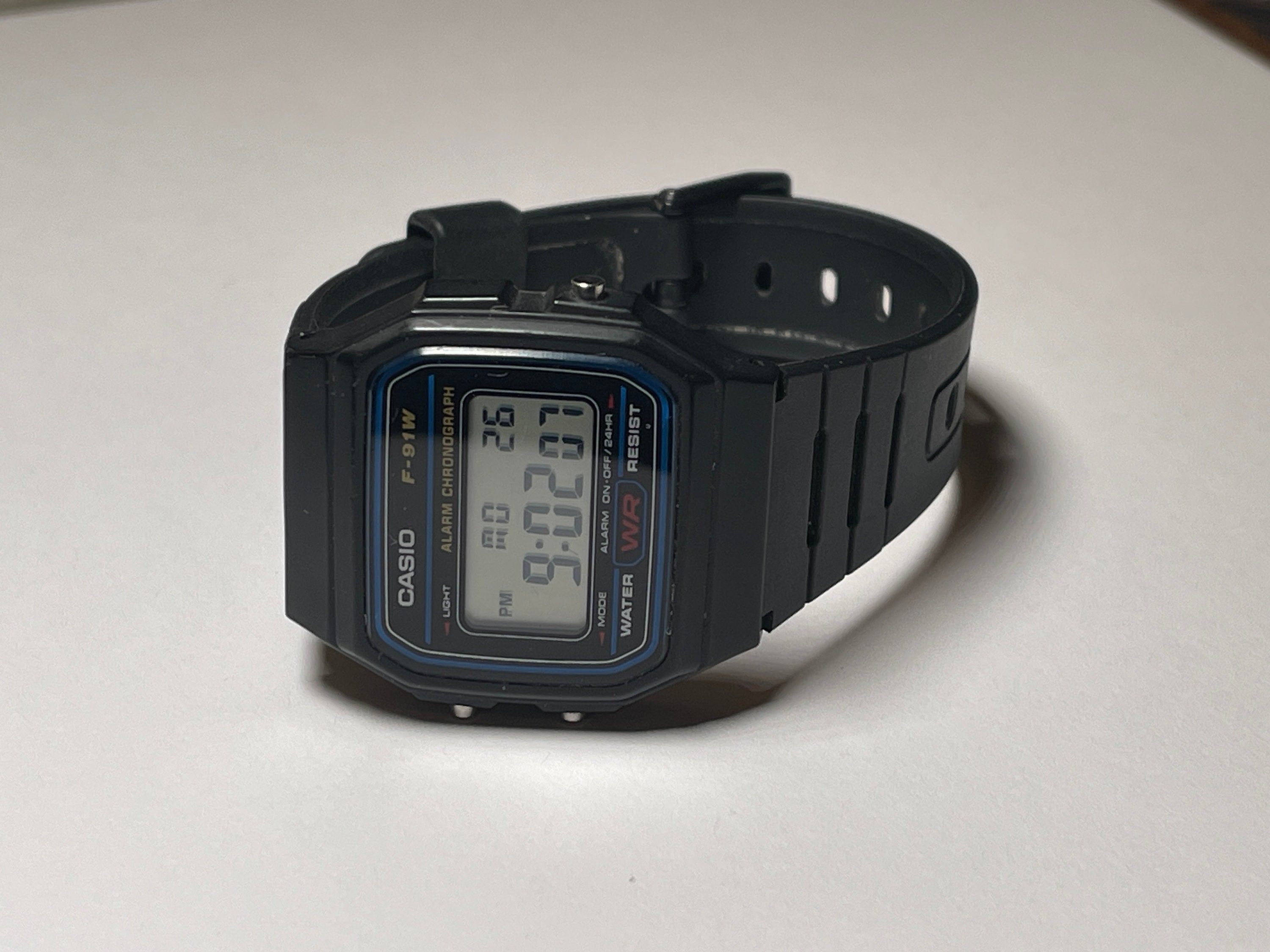 Vintage 1990s Casio Watch F-91wb Series With Alarm Chronograph - Etsy