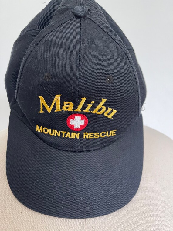 Vintage Black Cap with Malibu Mountain Rescue Embroid… - Gem