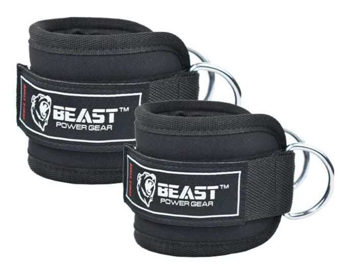 Padded Ankle Strap pair for Cable Machine Kickbacks Gluten Abs and Hip ...