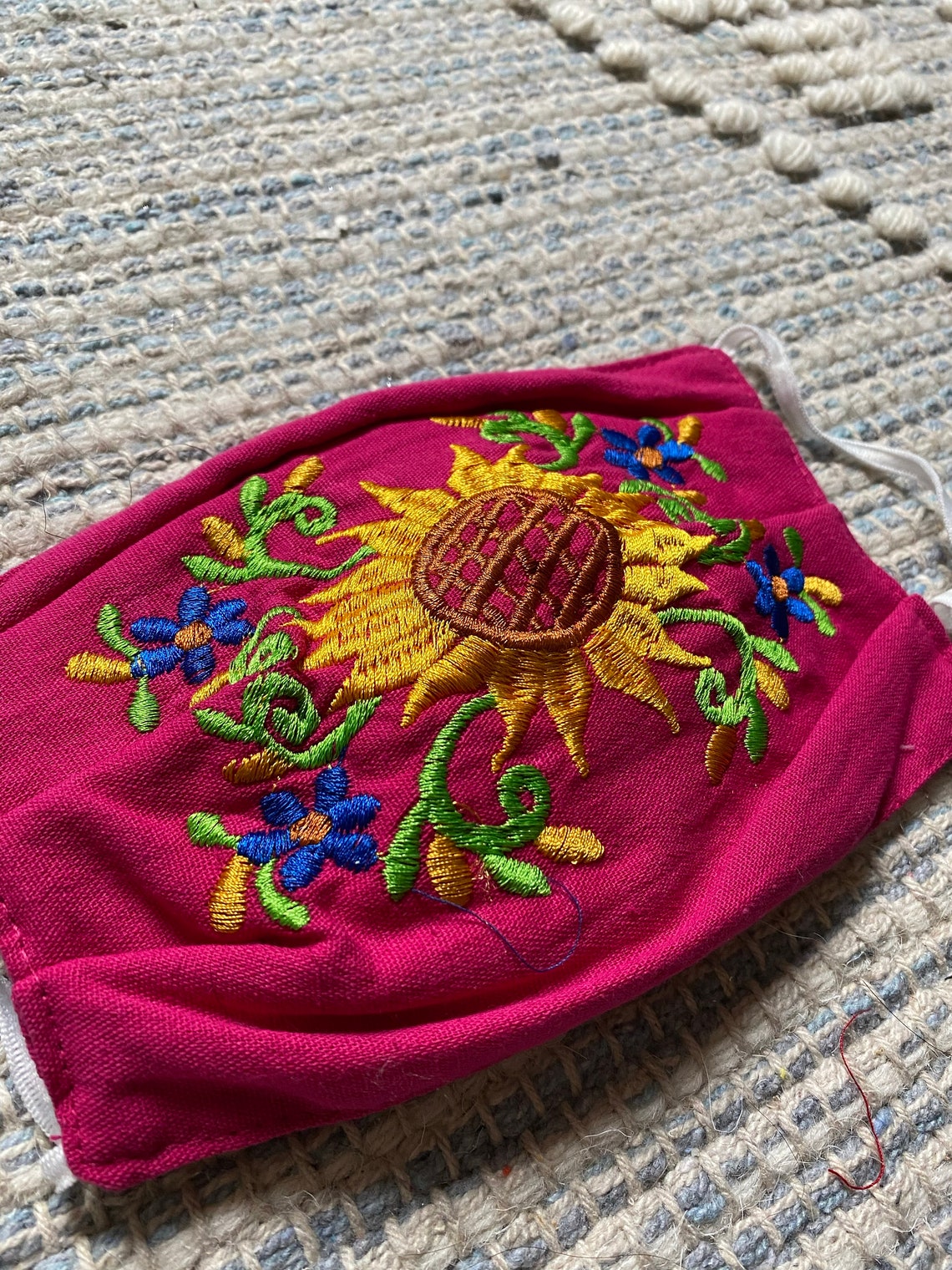 Embroidered Face Mask Mexican Face Mask Floral Face Mask 100 % Cotton ...