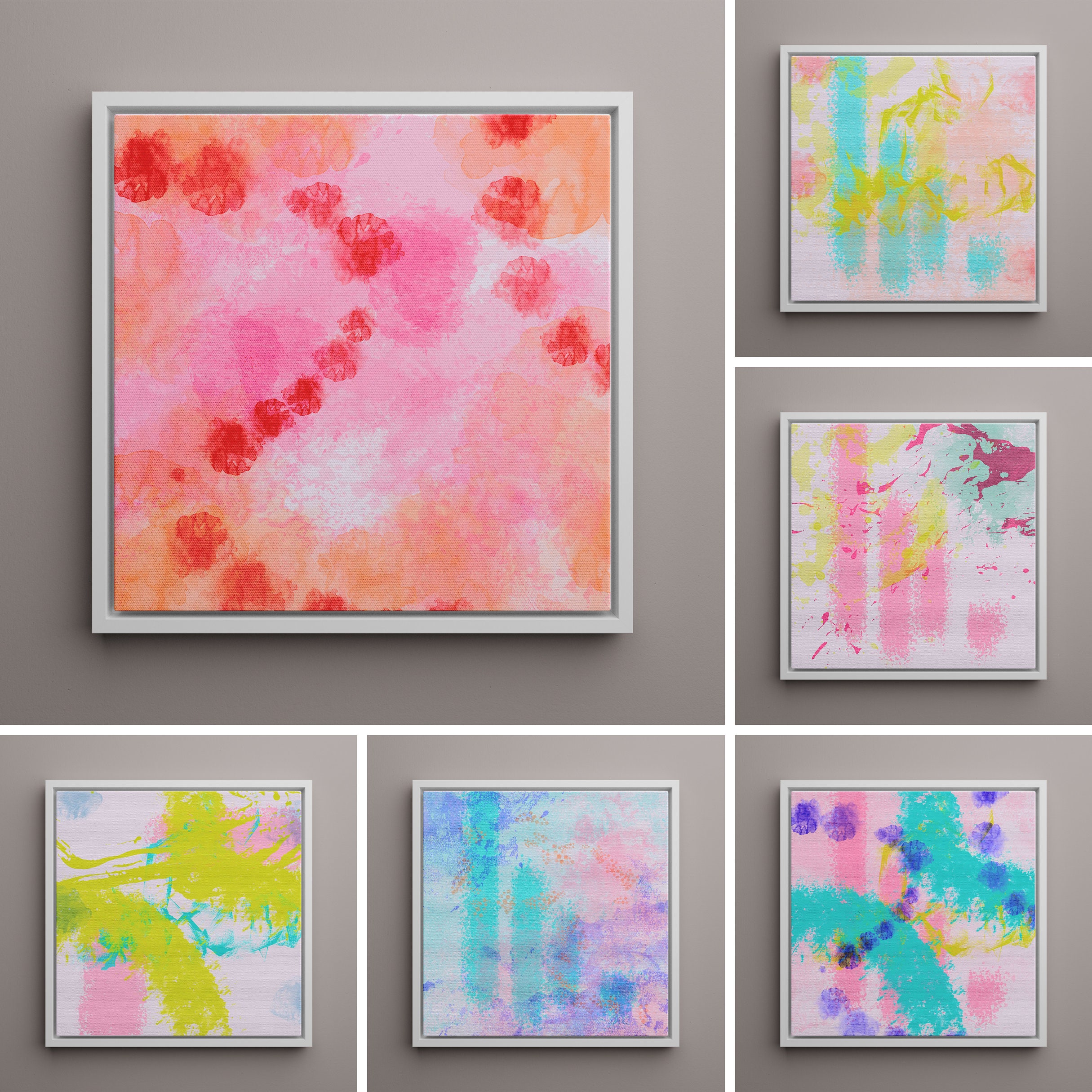 Bright Colorful Abstract Art on Gallery Wrapped Canvas Vibrant Abstract ...