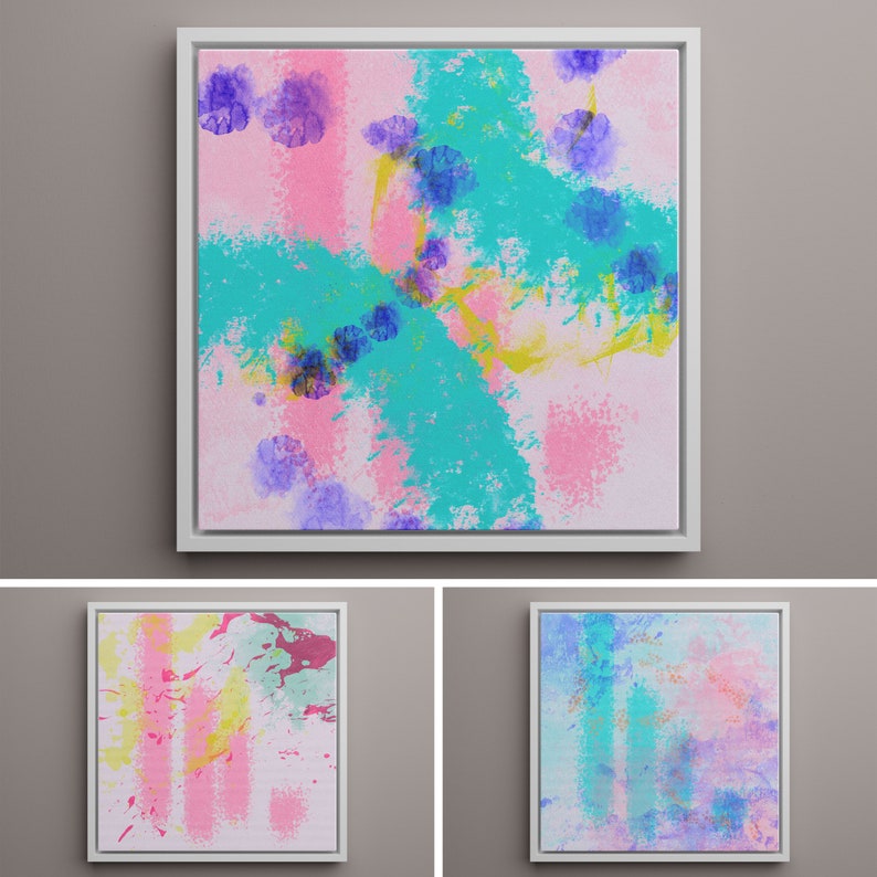 Bright Colorful Abstract Art on Gallery Wrapped Canvas - Etsy