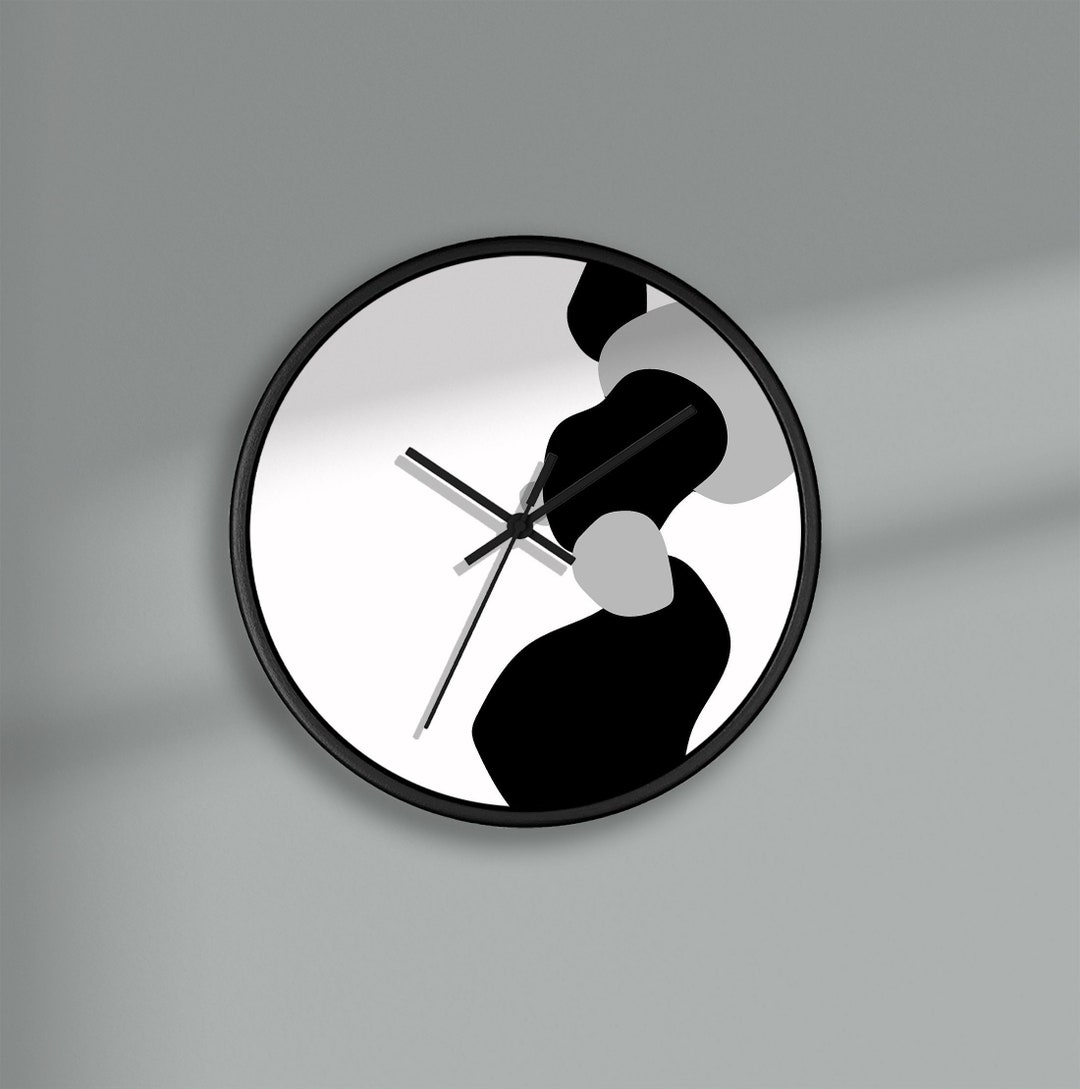 Blackstone Wall Clock Black and White Art, Monochrome Art, Modern and ...