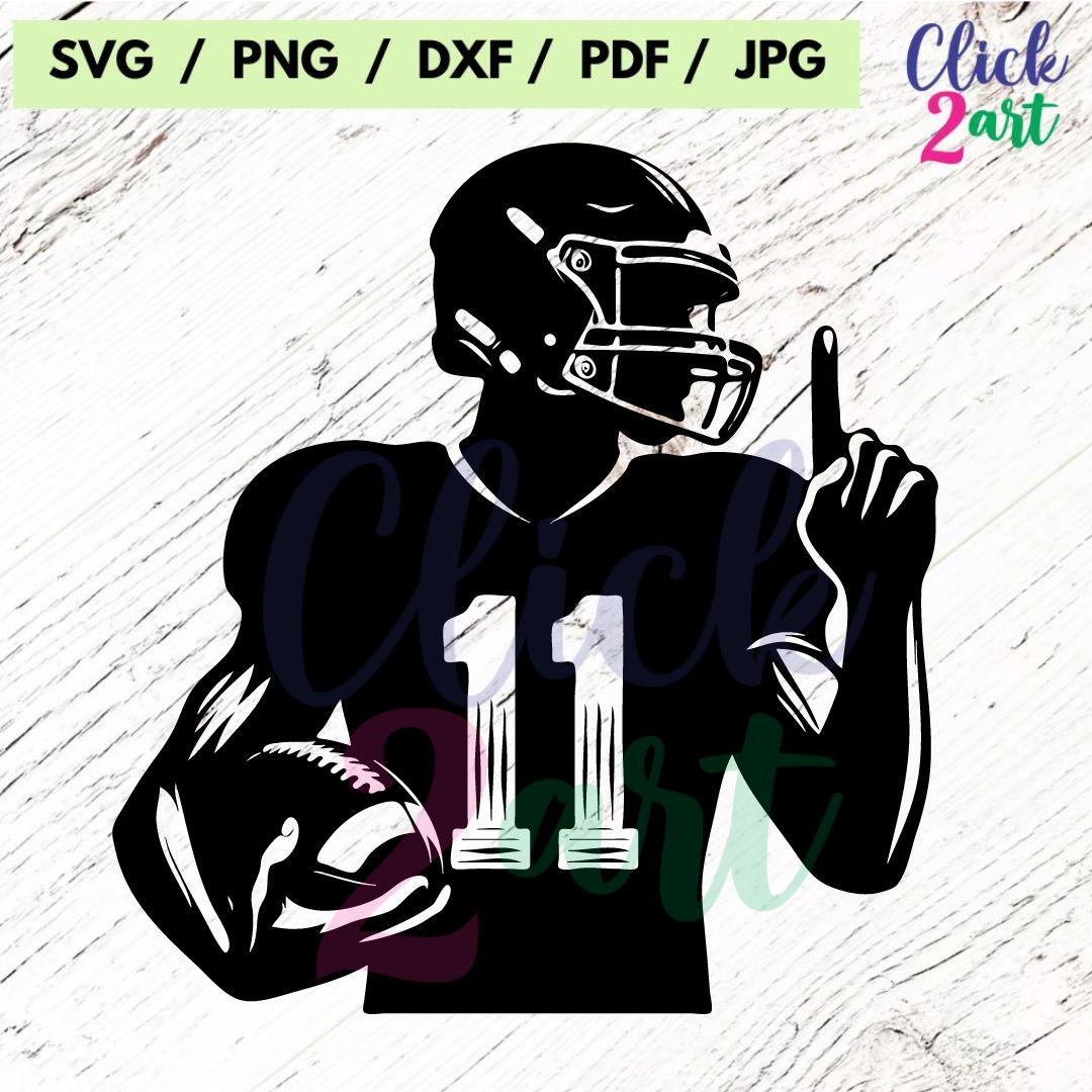 Football Player Cut File Bundle Svg, Png, Pdf, Jpg, Dxf for Instant ...
