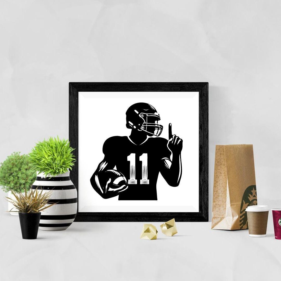 Football Player Cut File Bundle Svg, Png, Pdf, Jpg, Dxf for Instant ...