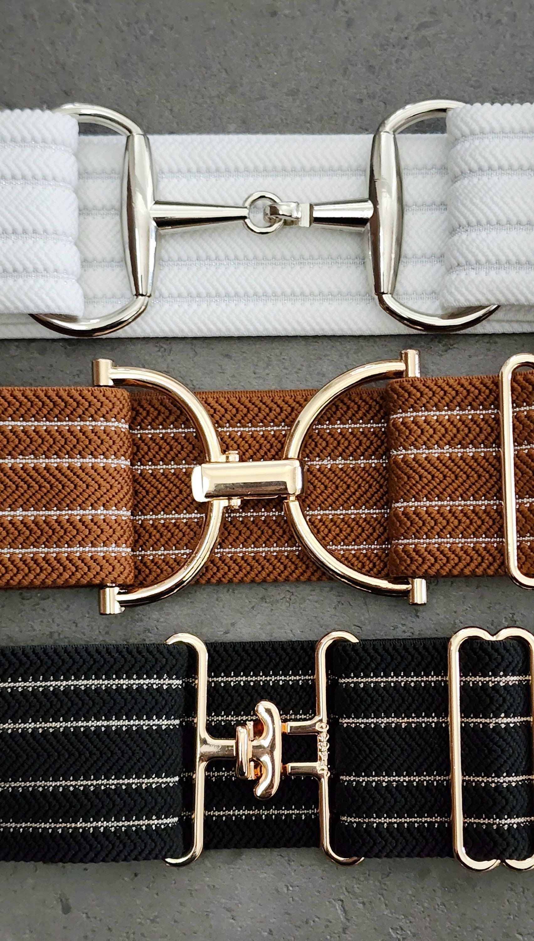 2 Inch Thick Elastic Adjustable Belts- Snaffle Bit, Surcingle, Circle ...