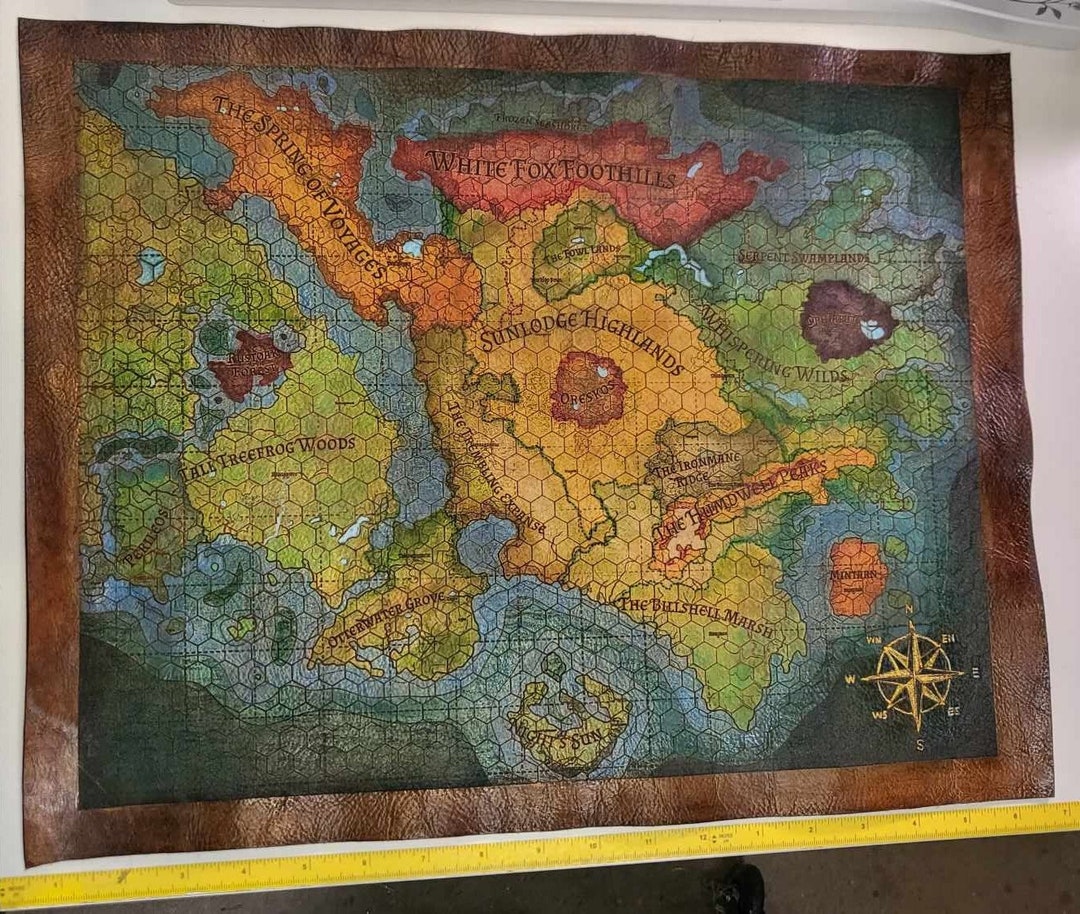 CUSTOM Leather Scroll Painted Maps - Etsy Australia