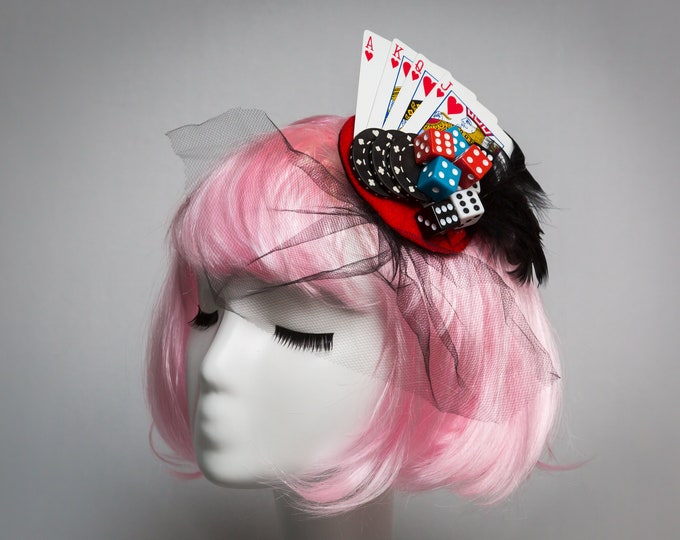 Las Vegas Fascinator Playing Card Fascinator Las Vegas Hair Clip Vegas ...