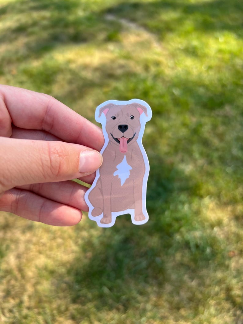 Pitbull Dog Die Cut Sticker | Waterproof Laptop & Water Bottle Decal - Etsy