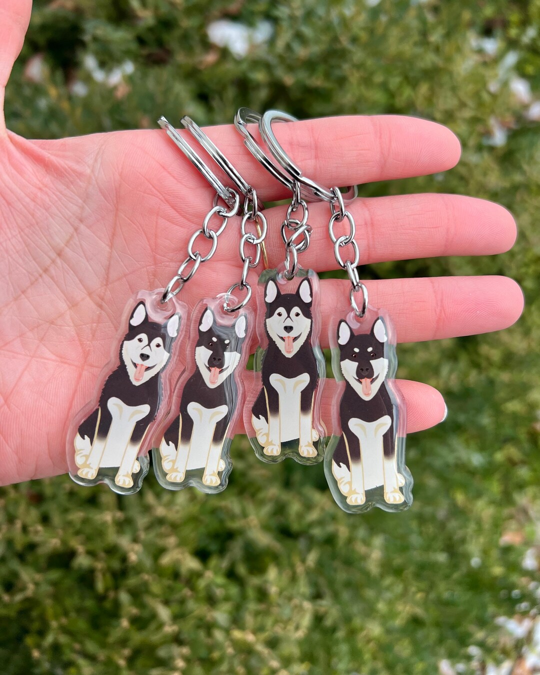 Gerberian Shepsky Dog Keychain | Cute Dog Gift | Pet Breed Keyring - Etsy