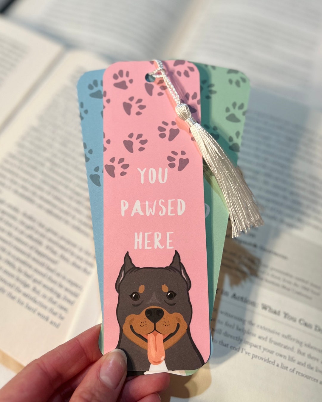 Custom American Bully Bookmark | Custom Pet Bookmark | Dog Bookmark ...