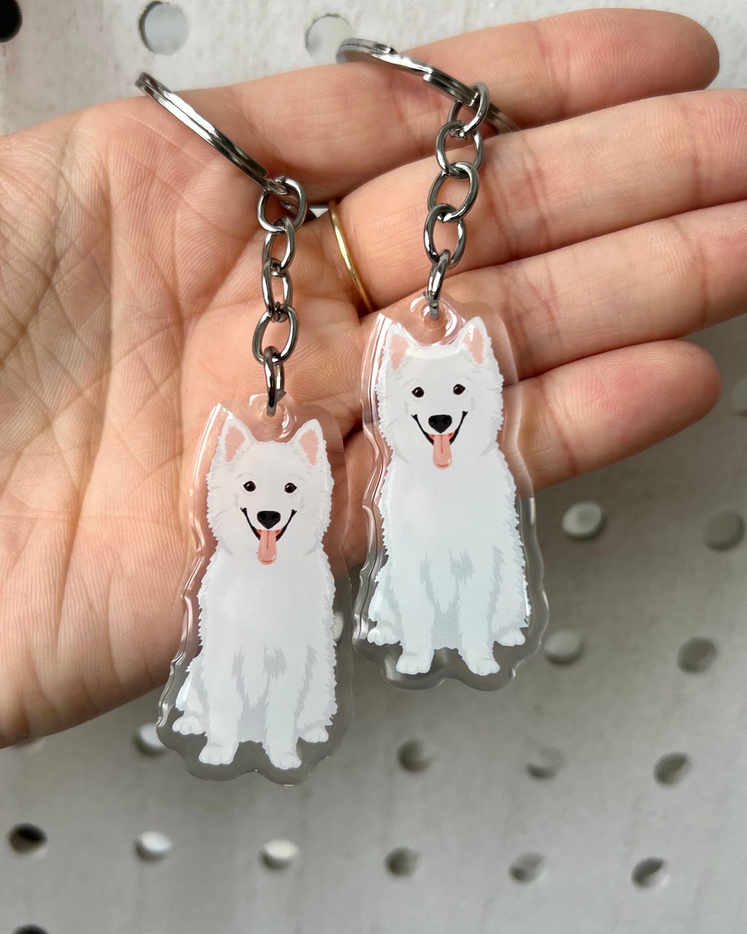American Eskimo Acrylic Dog Breed Keychain - Etsy