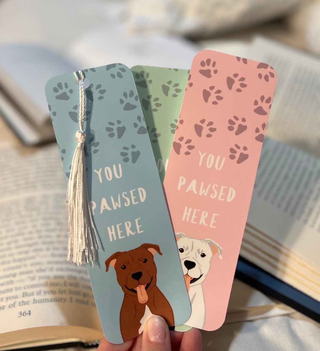 Custom Pitbull Bookmark | Custom Pet Bookmark | Pet Bookmark | Dog ...