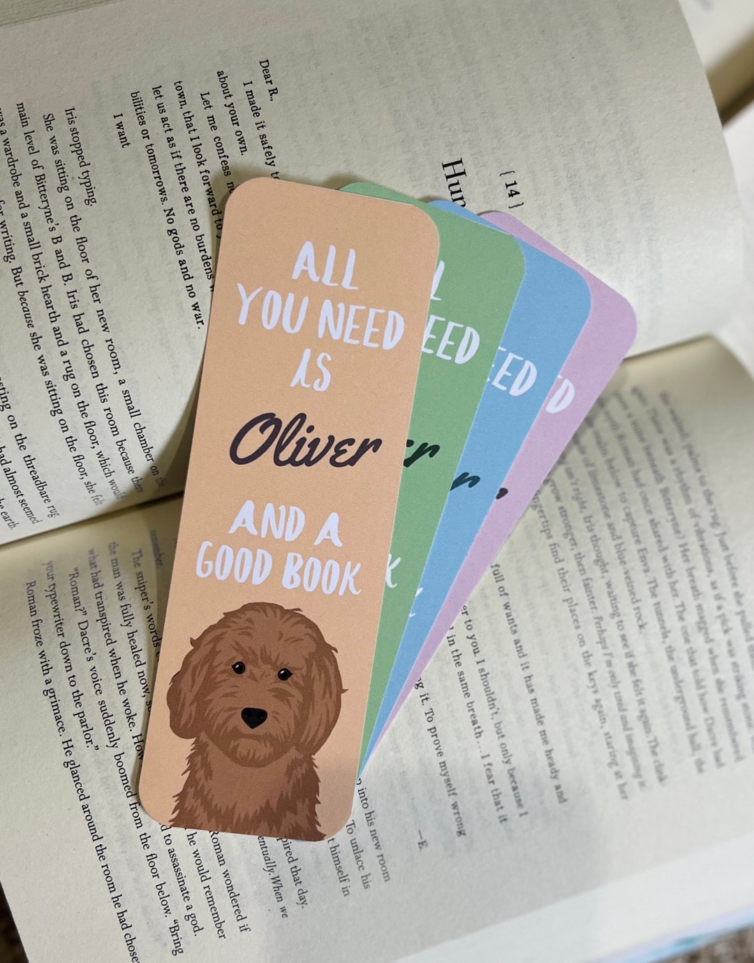Custom Goldendoodle Bookmark | Custom Pet Bookmark | Pet Bookmark | Dog ...
