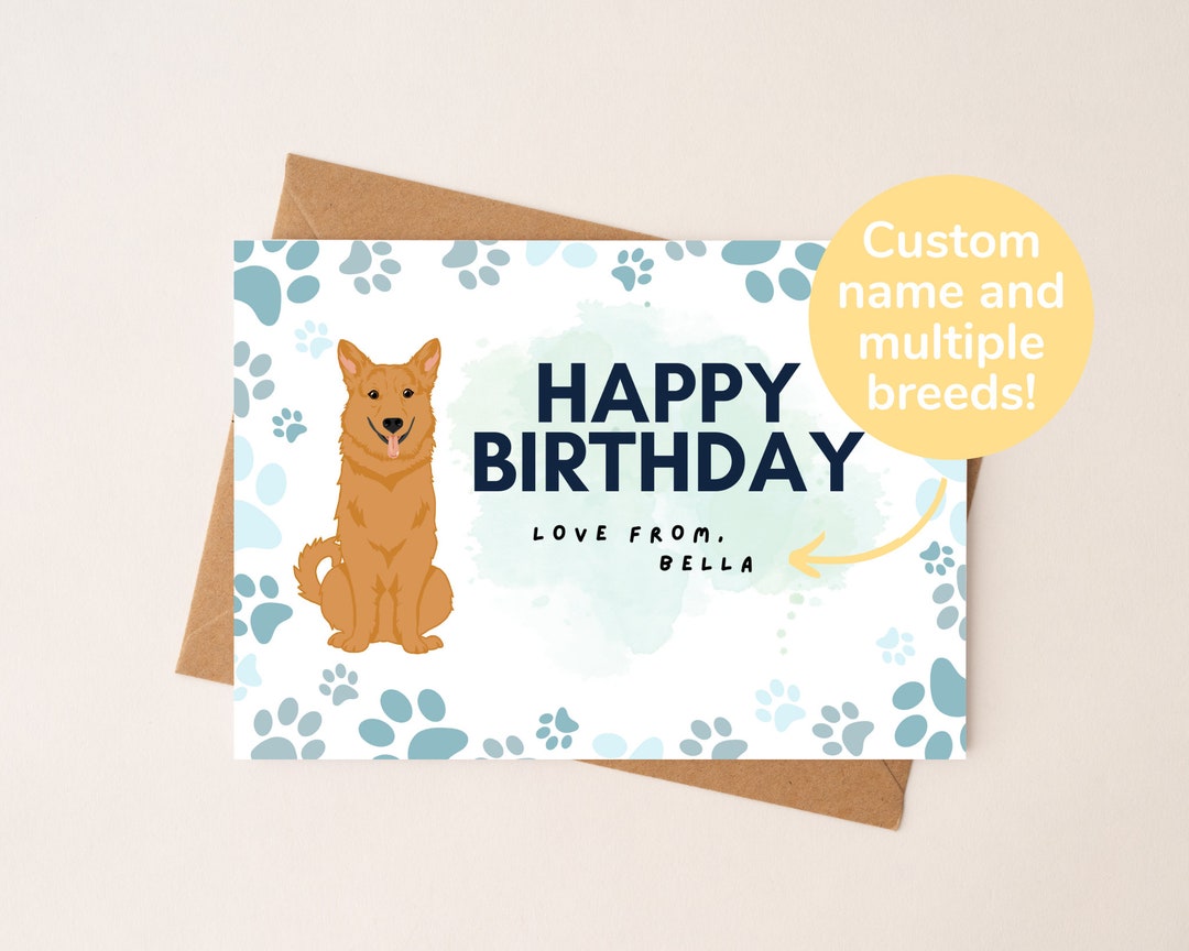 Custom Finnish Spitz Birthday Card Personalized Dog Birthday Card ...