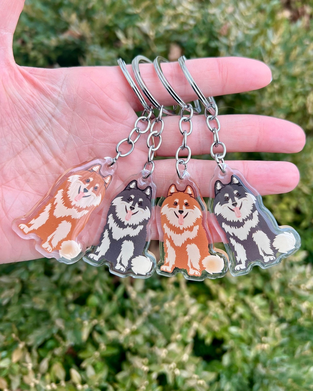 Finnish Lapphund Keychain Clear Acrylic Epoxy Dog Breed Keychain ...