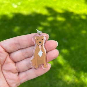 Pitbull Dog Keychain | Cute Dog Gift | Pet Breed Keyring - Etsy
