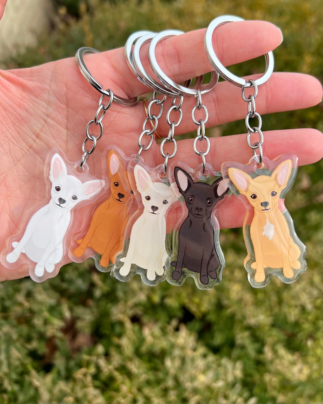 Chihuahua Keychain Clear Acrylic Dog Breed Keychain Chihuahua Dog - Etsy