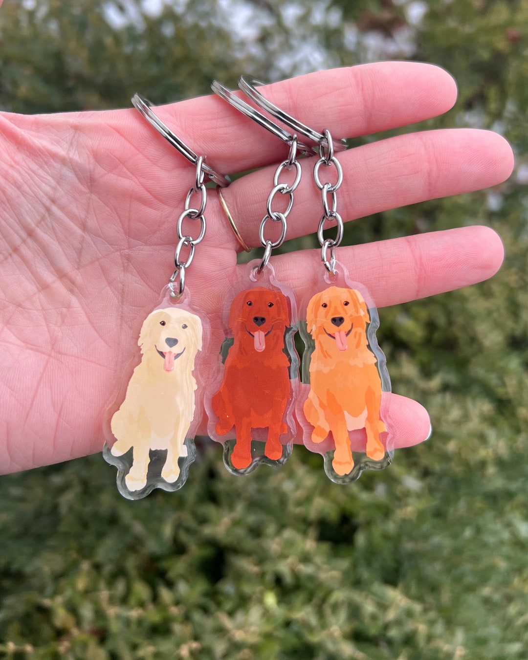 Golden Retriever Dog Keychain | Cute Dog Gift - Etsy