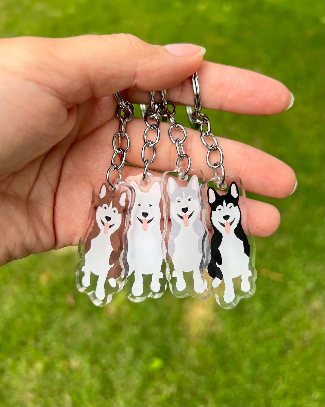 Siberian Husky Keychain Clear Acrylic Dog Breed Keychain Siberian Husky ...