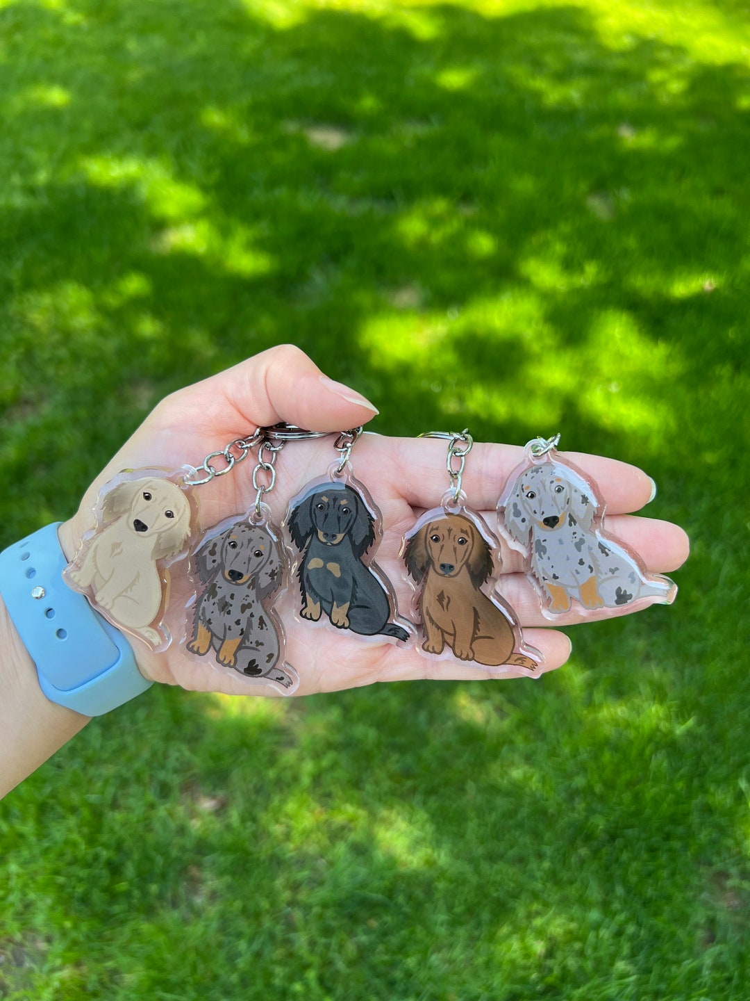 Longhaired Dachshund Dog Keychain | Cute Dog Gift | Pet Breed Keyring ...