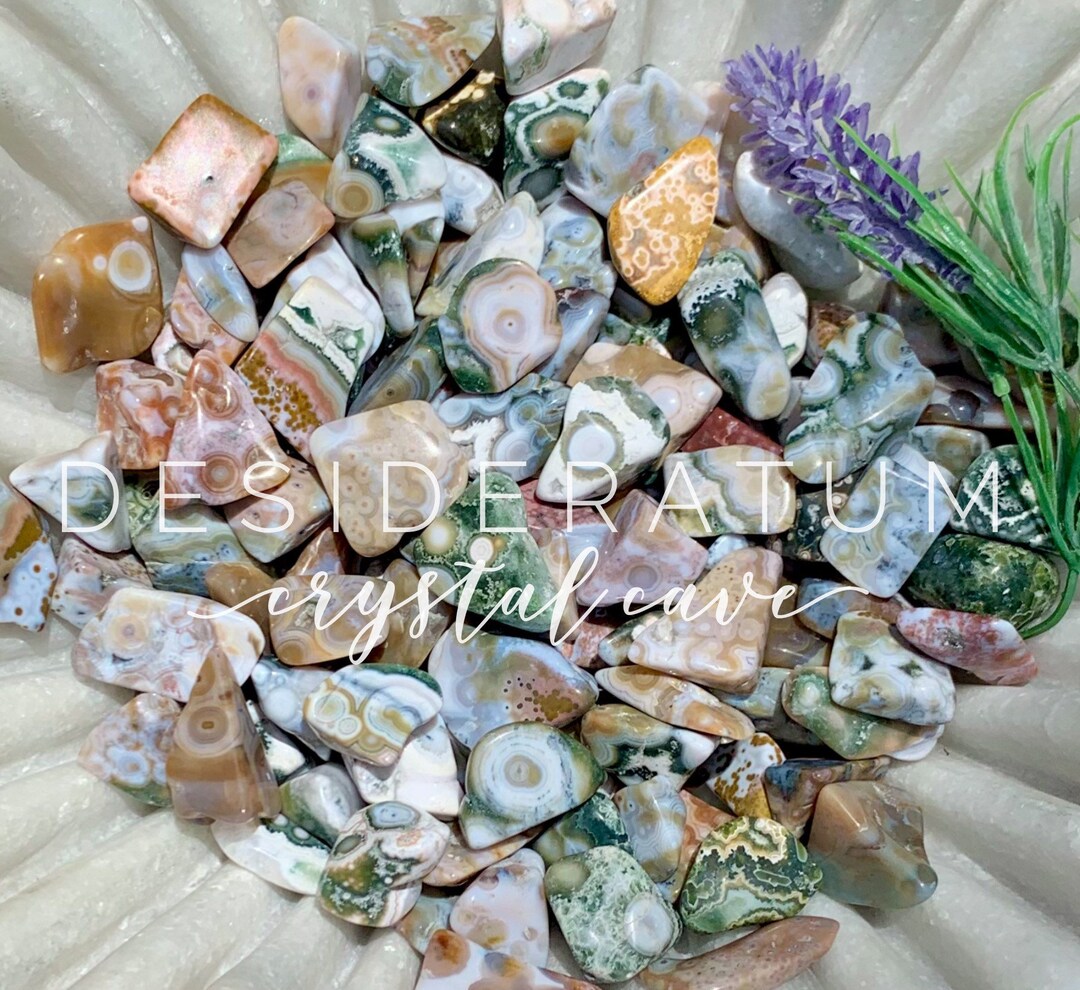 Set of 3 Orbicular 8th Vein Ocean Jasper Tumbles Genuine Stones From Marovato Madagascar - Etsy