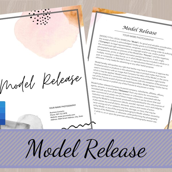 Photo Model Release - Etsy