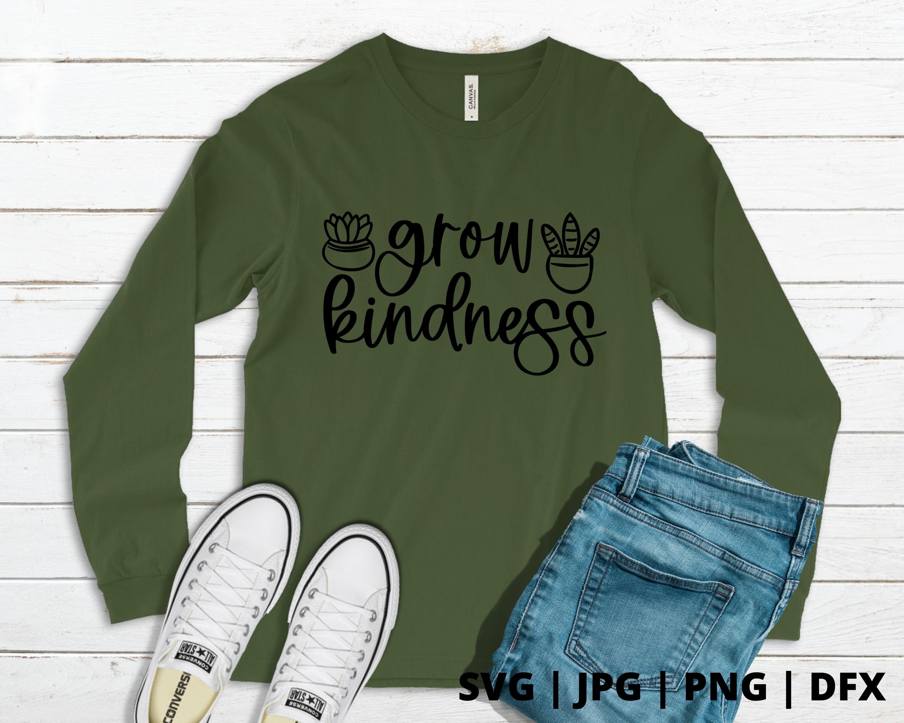 Grow kindness SVG plant Mom svg plant svg design | Etsy