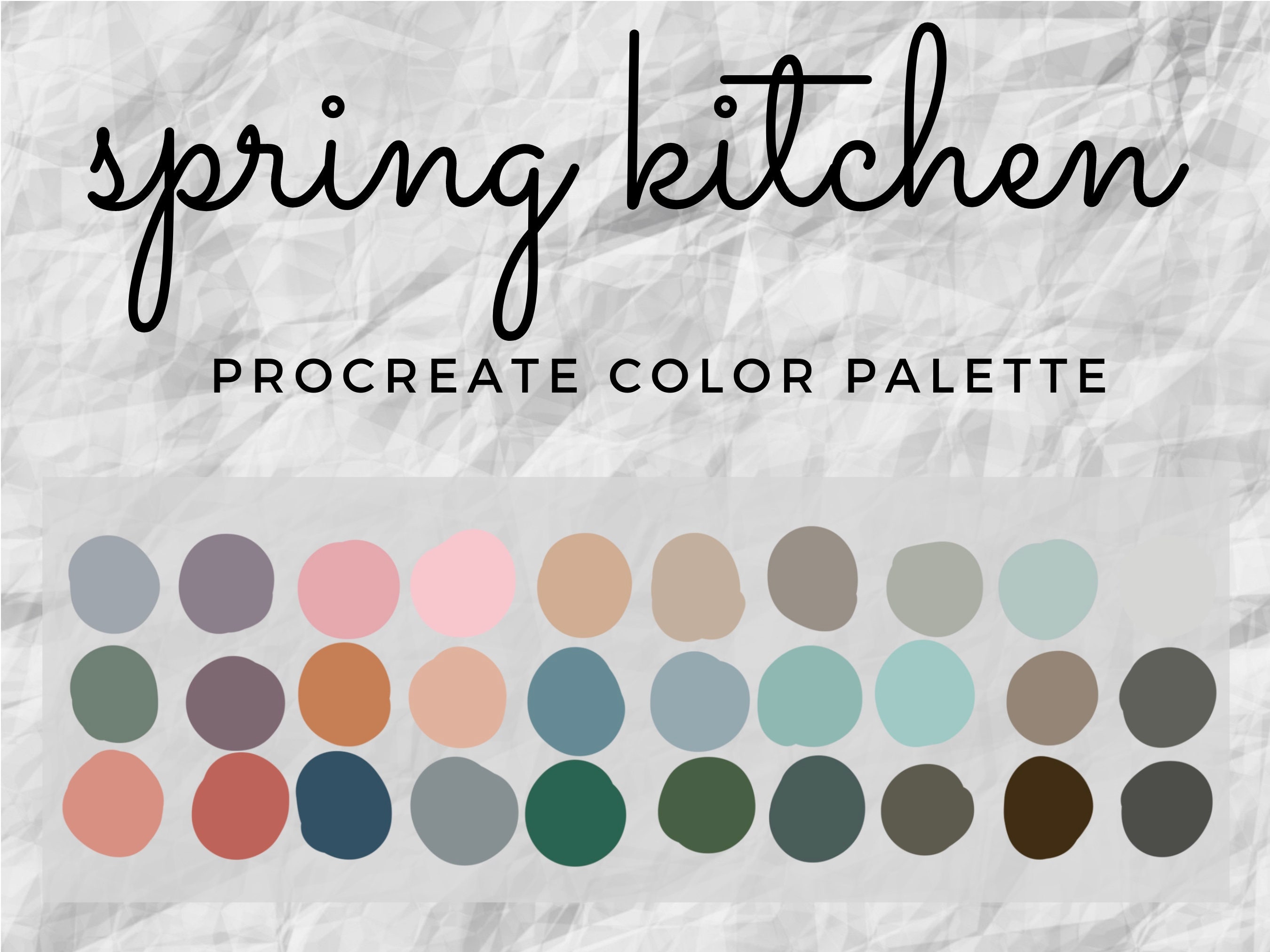 Spring Kitchen Procreate Color Palette Procreate Palette Color Swatches ...