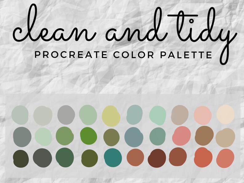 Clean and Tidy Procreate Color Palette Procreate Palette Color Swatches ...