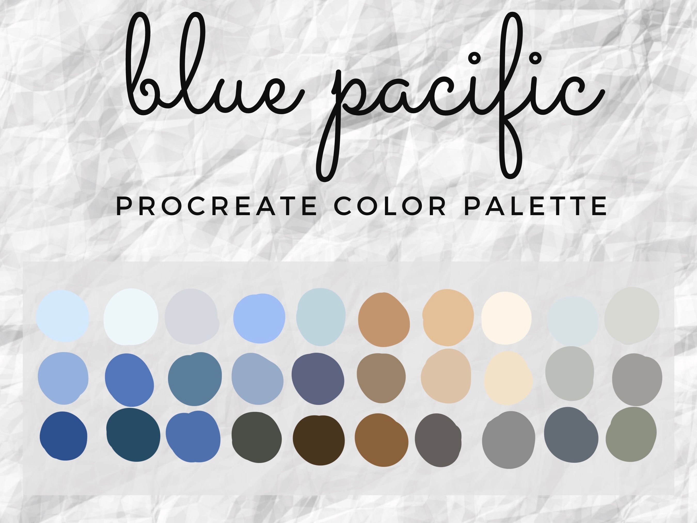 Blue Pacific Procreate Color Palette | Procreate Palette | Color ...