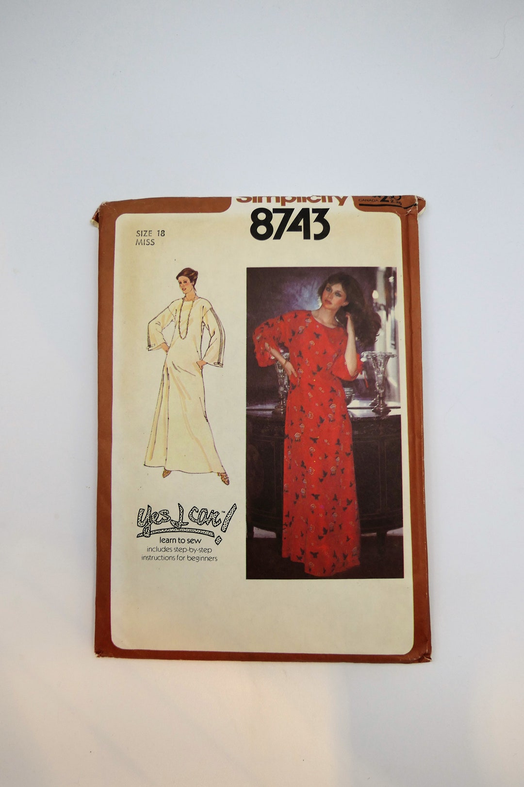 Simplicity Vintage Dress Sewing Pattern 8743 Caftan Sewing Pattern ...