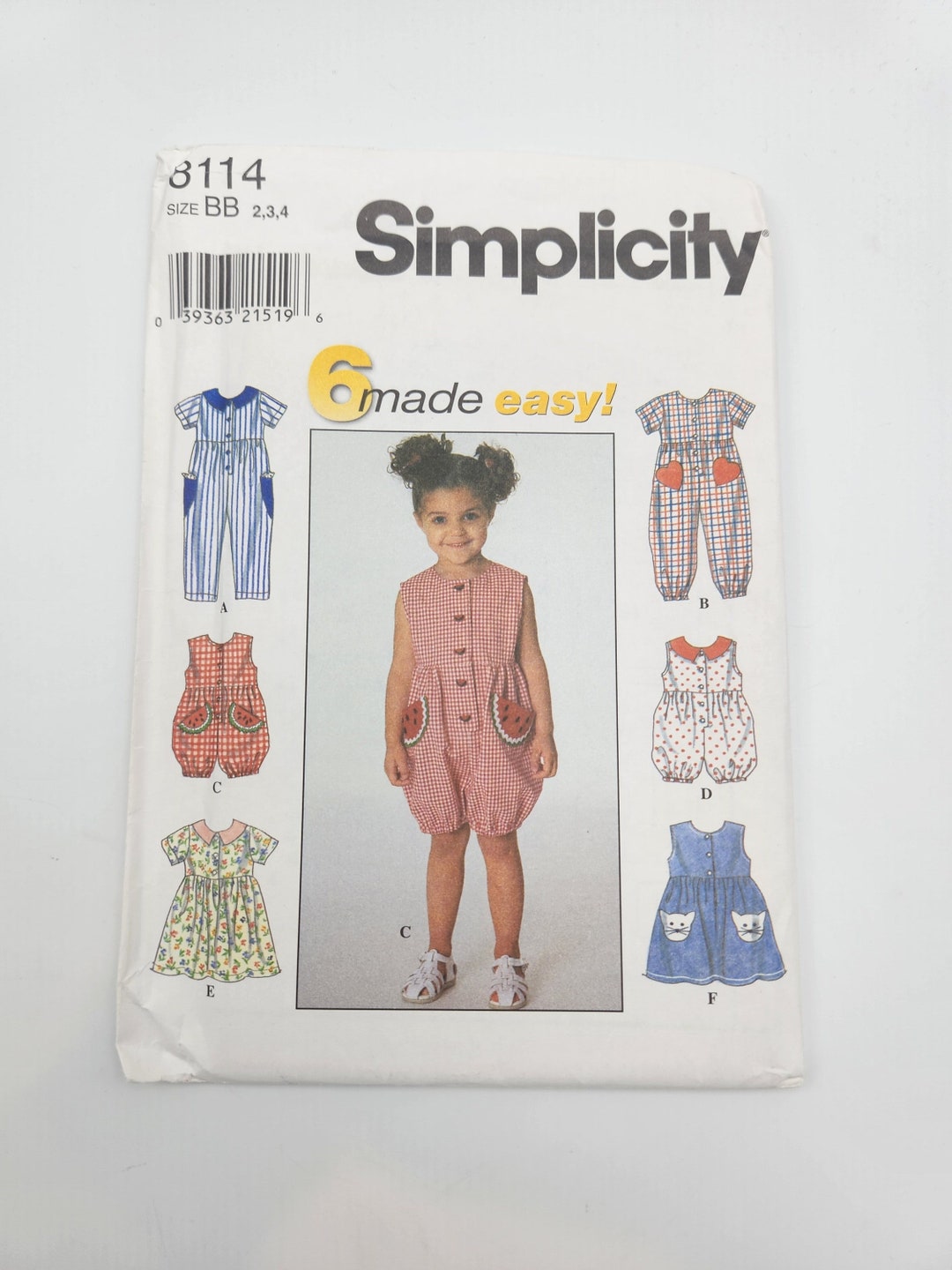 Simplicity Sewing Pattern 8115 | Toddler Dress, Jumpsuit, and Romper ...