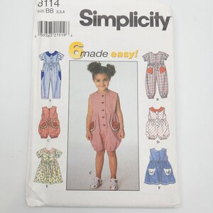 Simplicity Sewing Pattern 8115 | Toddler Dress, Jumpsuit, and Romper ...