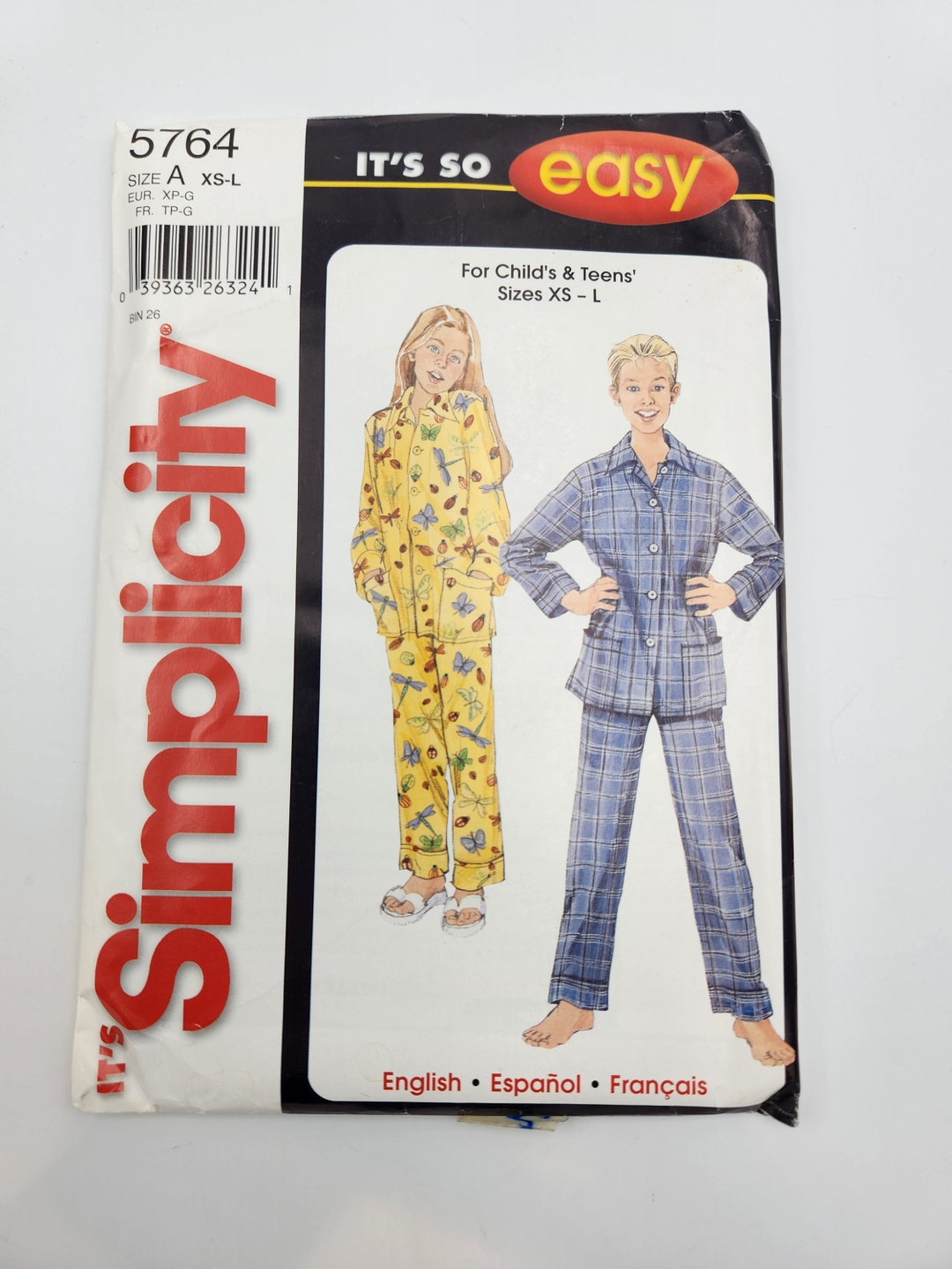 Simplicity Pajama Sewing Pattern 5764 | Size Kids (XS-L) | Uncut Sewing Pattern | Pajama Shirt ...