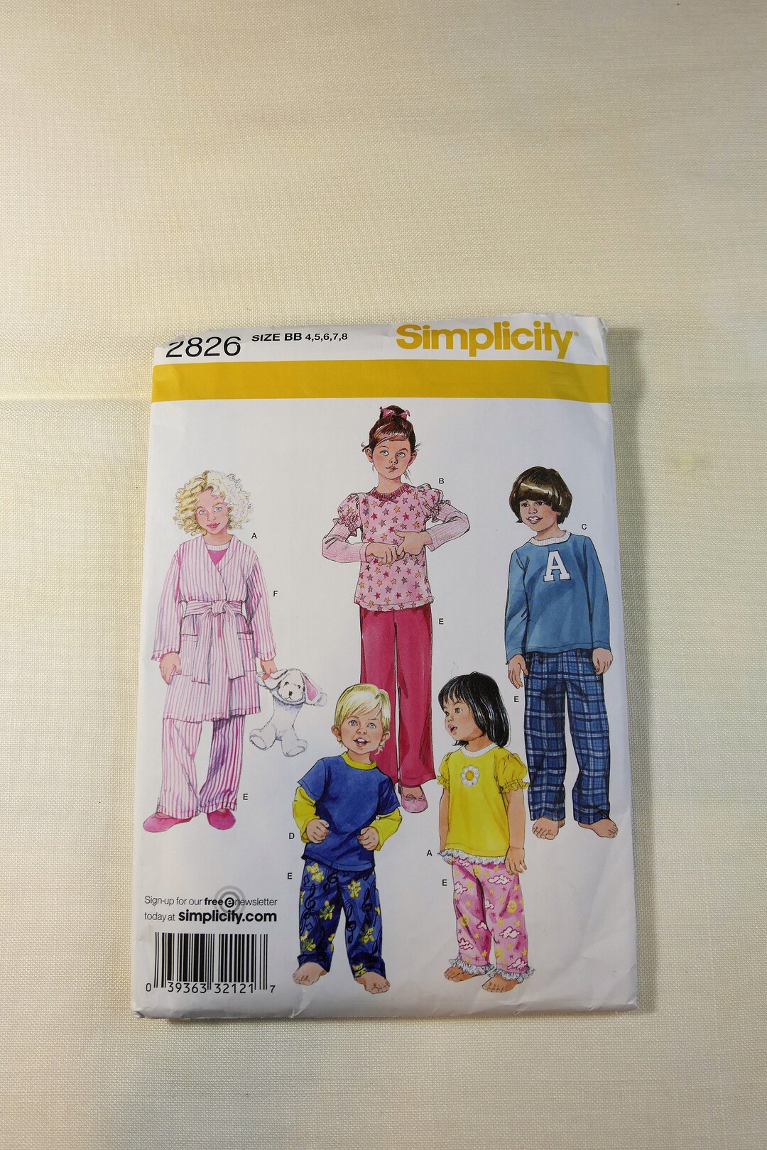 Simplicity Sewing Pattern 2826 Childs Sleepwear Sewing - Etsy