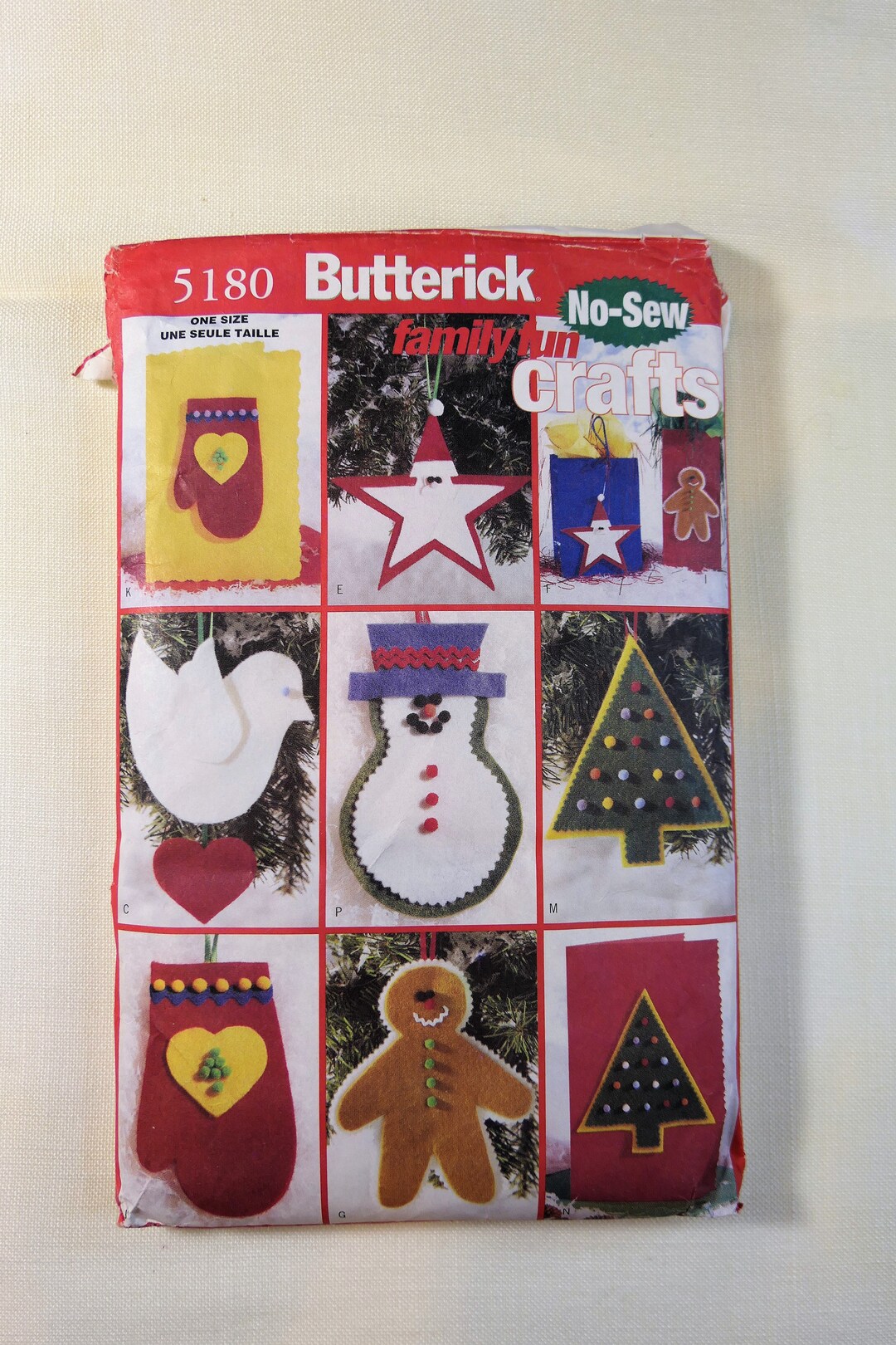 Butterick No-sewing Pattern 5180 Christmas Craft Pattern | Christmas ...