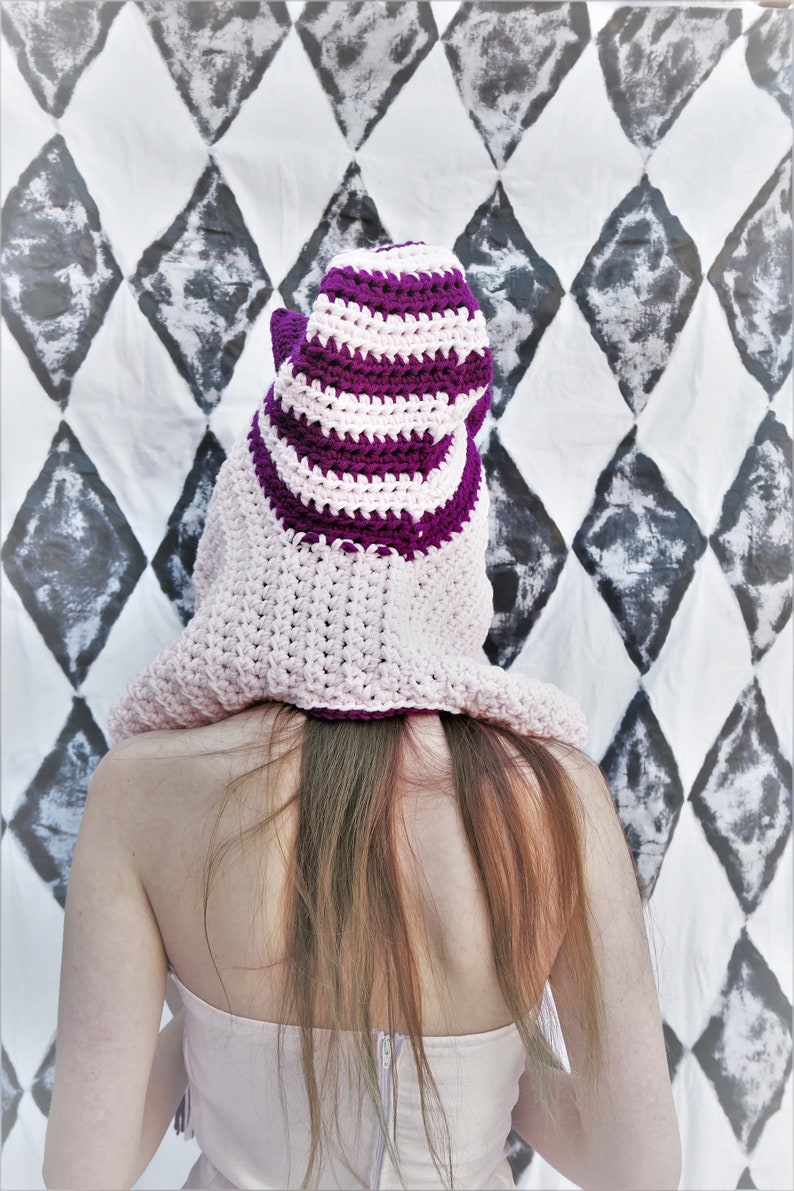 Cheshire Cat Crocheted Hood hat Alice in Wonderland | Etsy