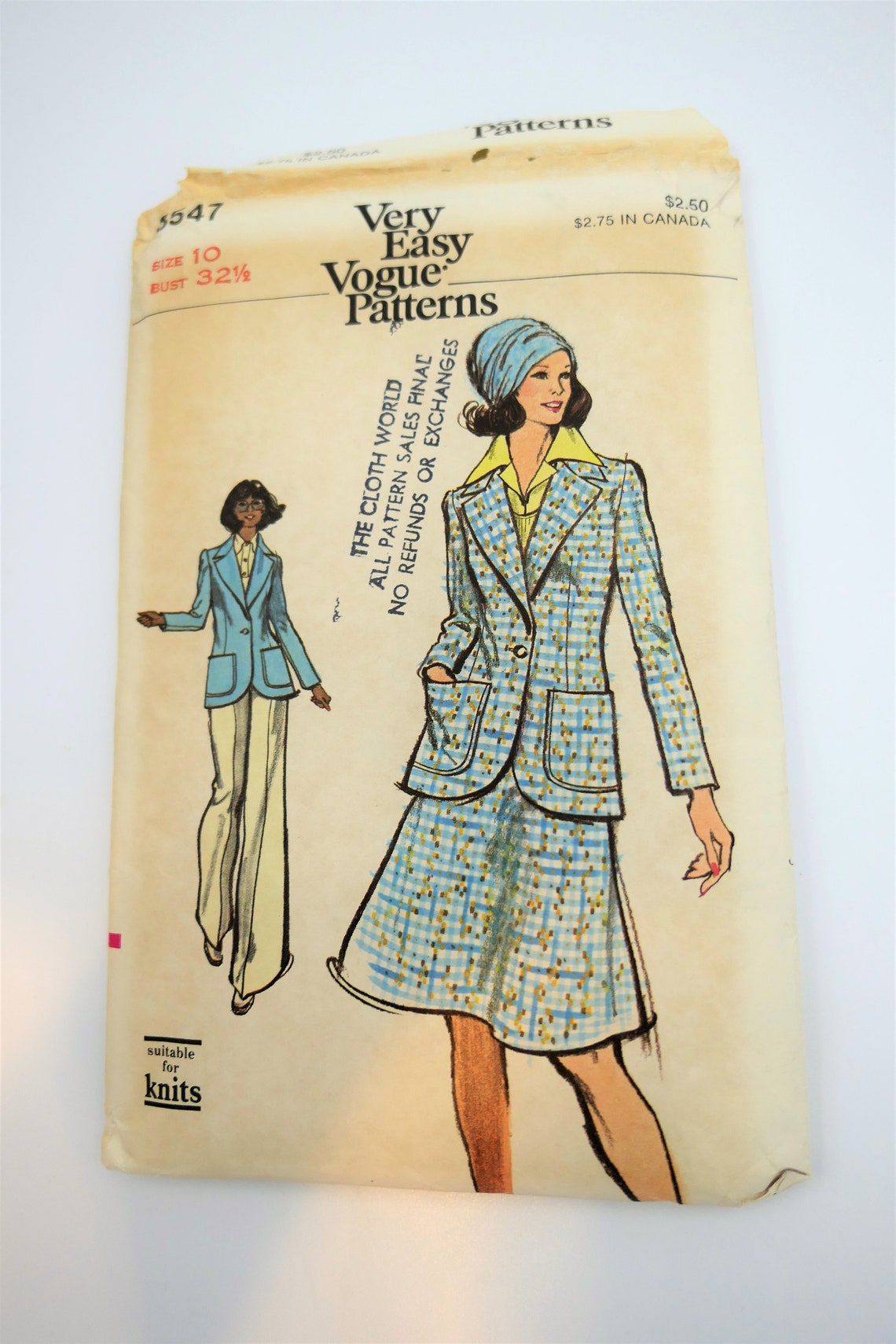 Vintage Vogue Sewing Pattern: Dress, Pants, Jacket - Size 10, Bust 32 1 ...