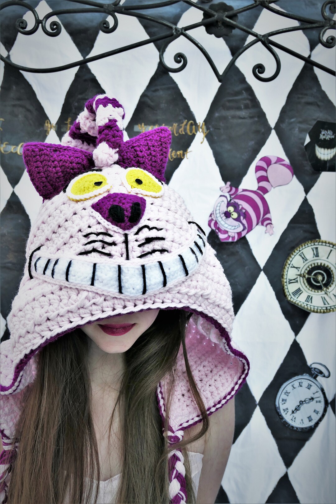 Cheshire Cat Crocheted Hood | Hat | Alice in Wonderland |fandom ...