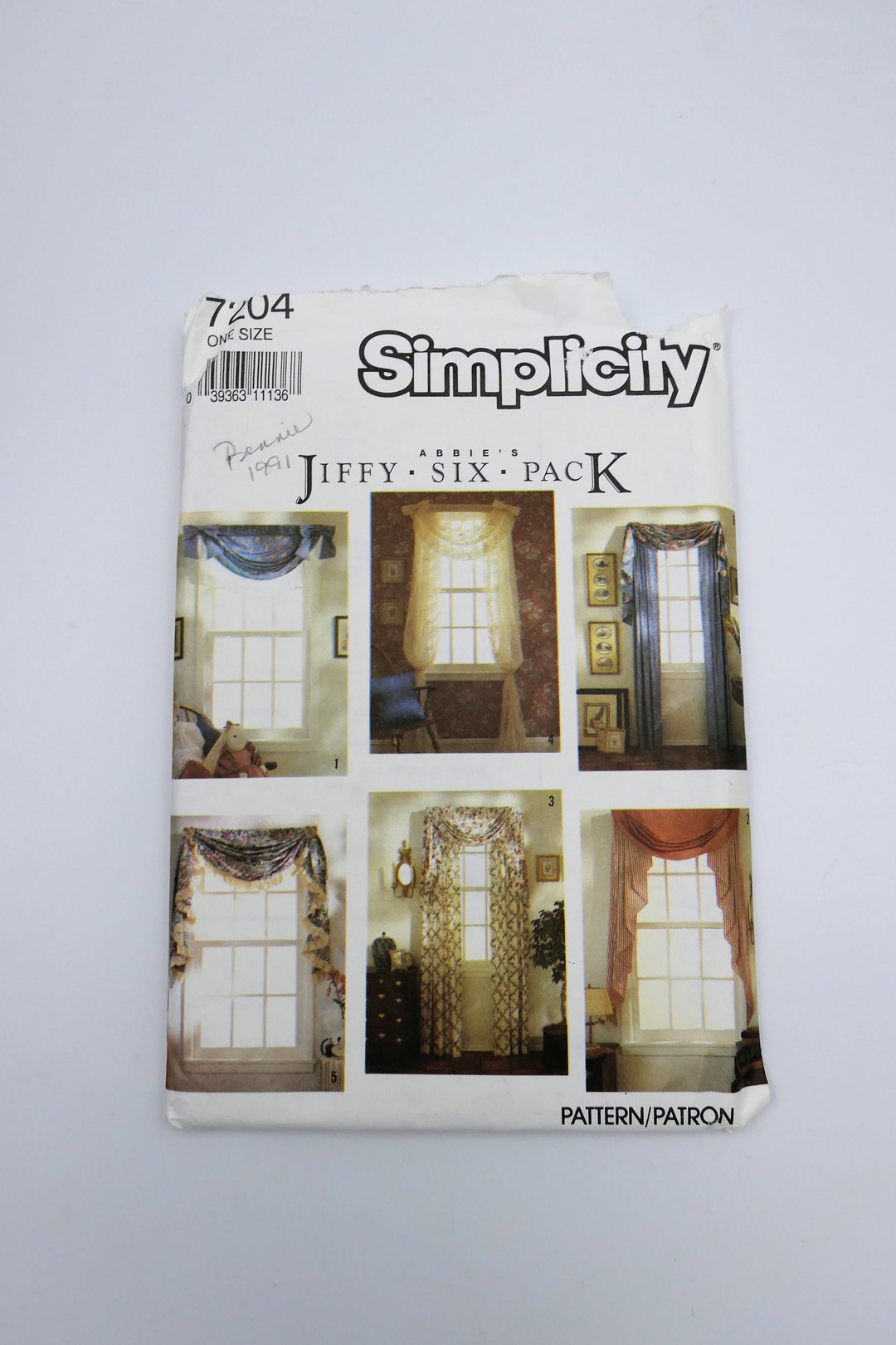 Simplicity Sewing Pattern 7204 Curtain Sewing Pattern Jiffy 6 Pack ...
