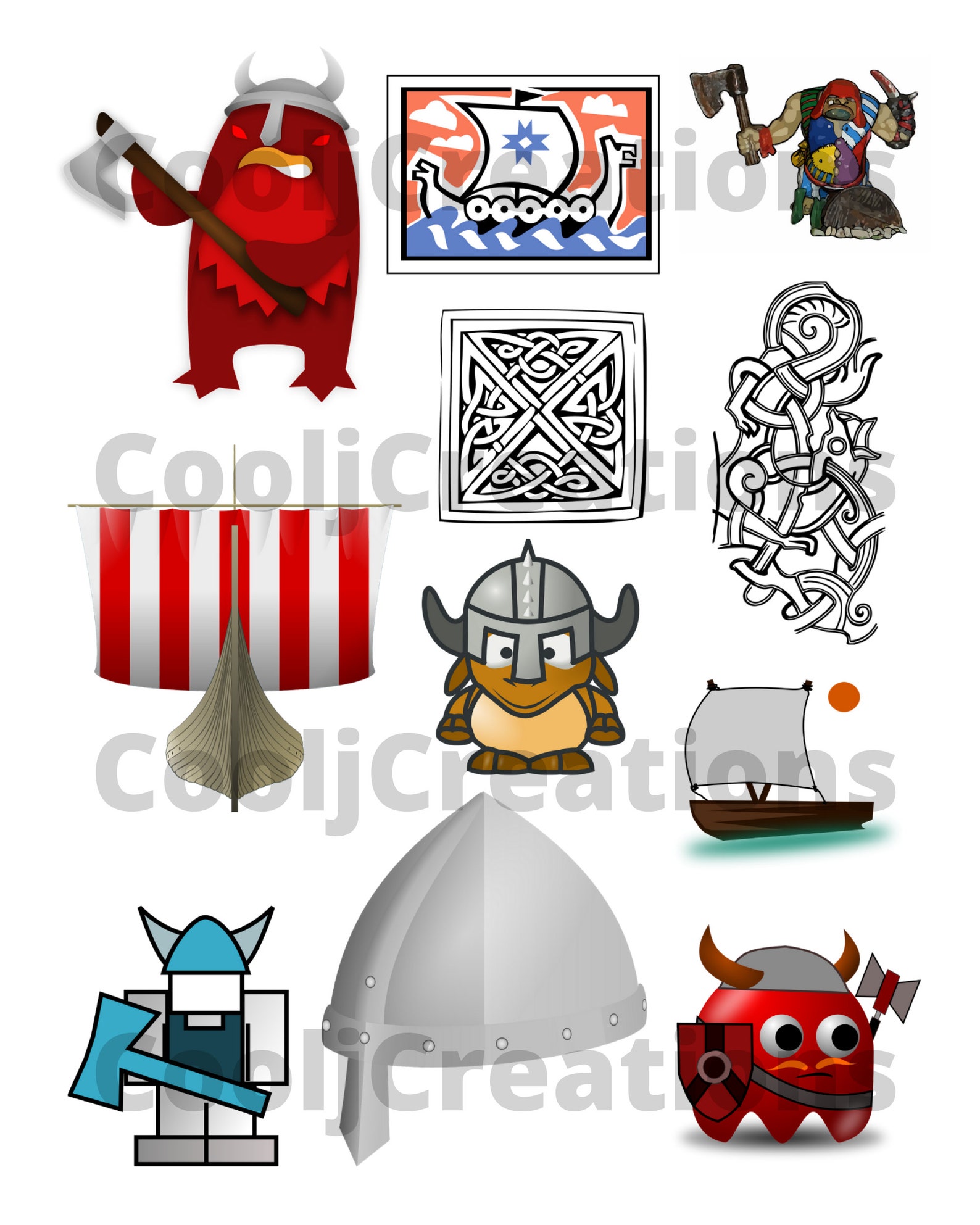 Vikings Clip Art, Viking Images, Viking Icons for Scrapbooking and ...