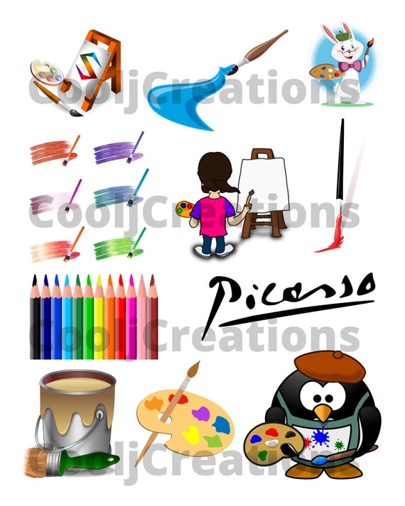 Artists Clipart Painters Images Art Icons for Scrapbooking - Etsy