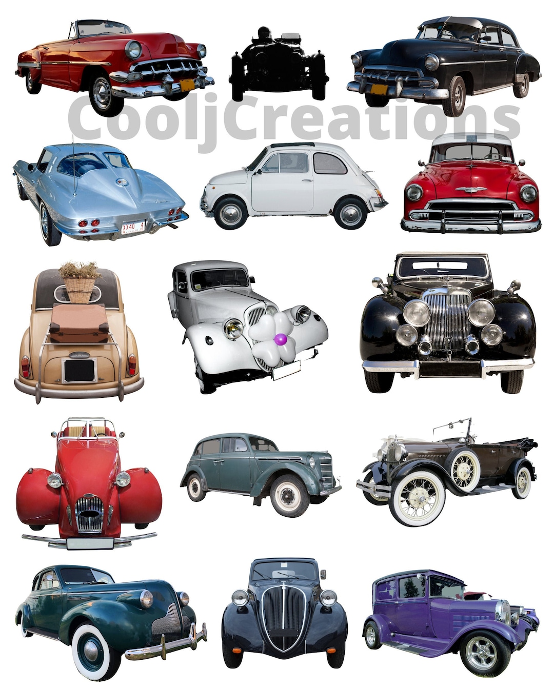Vintage Cars Clip Art, Old Car Images, Iconic Car Pictures for ...