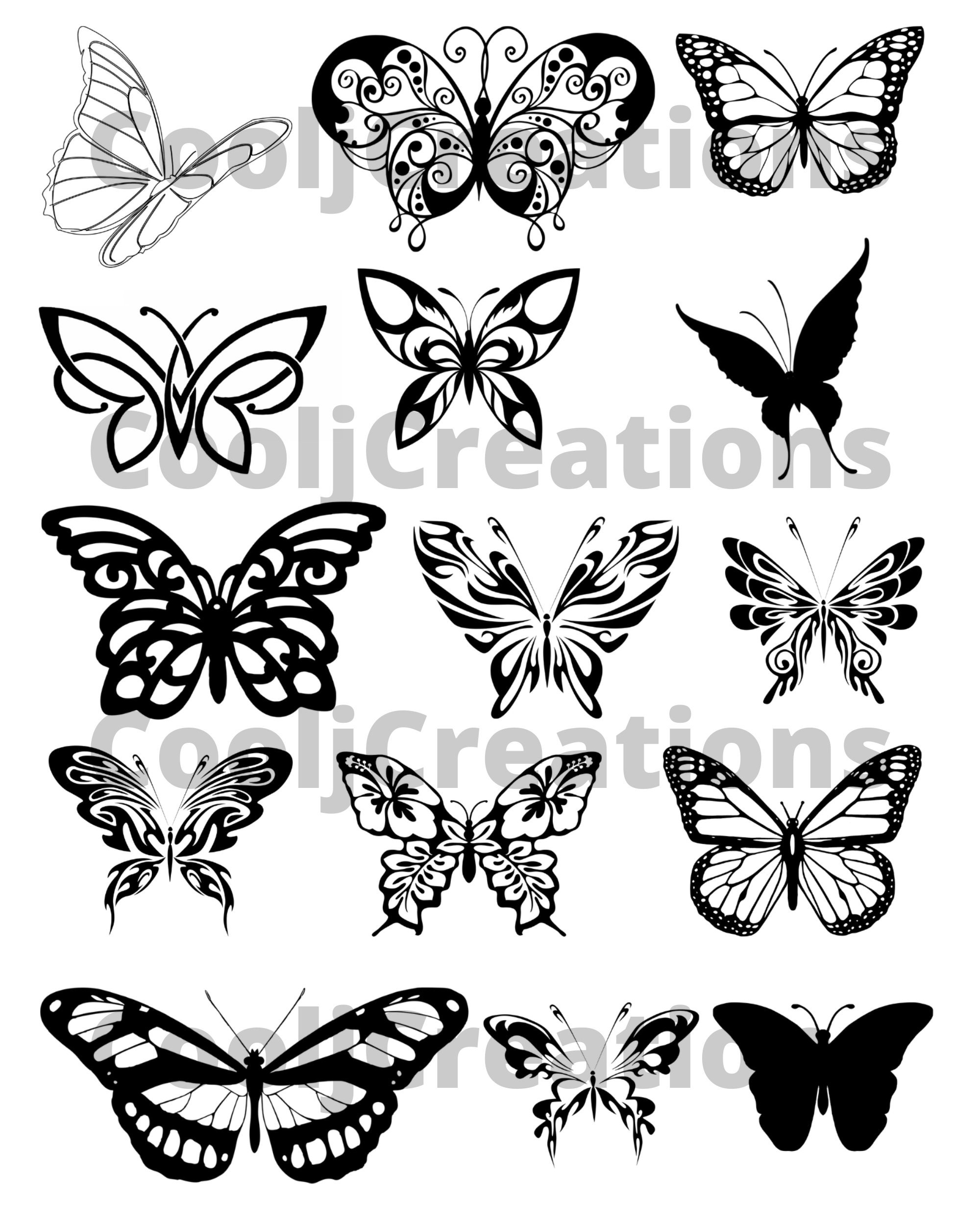 Black And White Butterfly Clipart