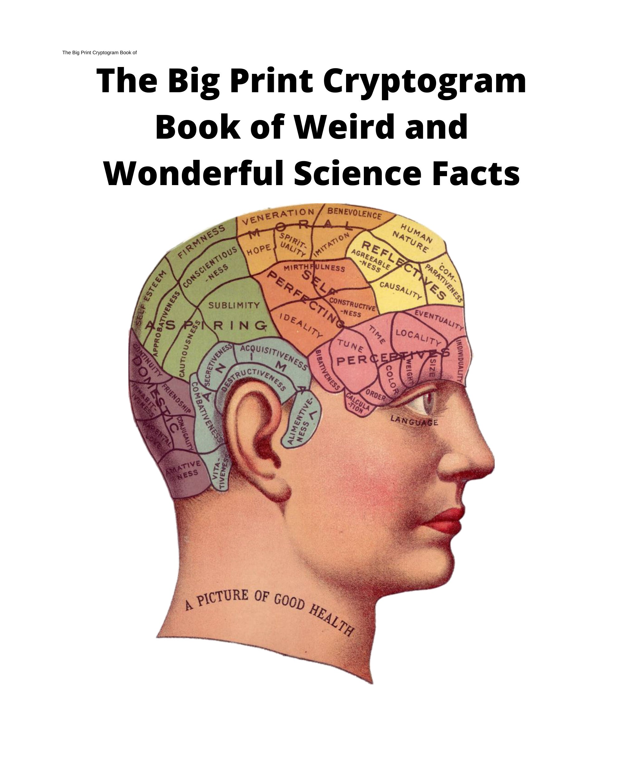 The Big Print Cryptogram Book of Weird and Wonderful Science Facts - Etsy