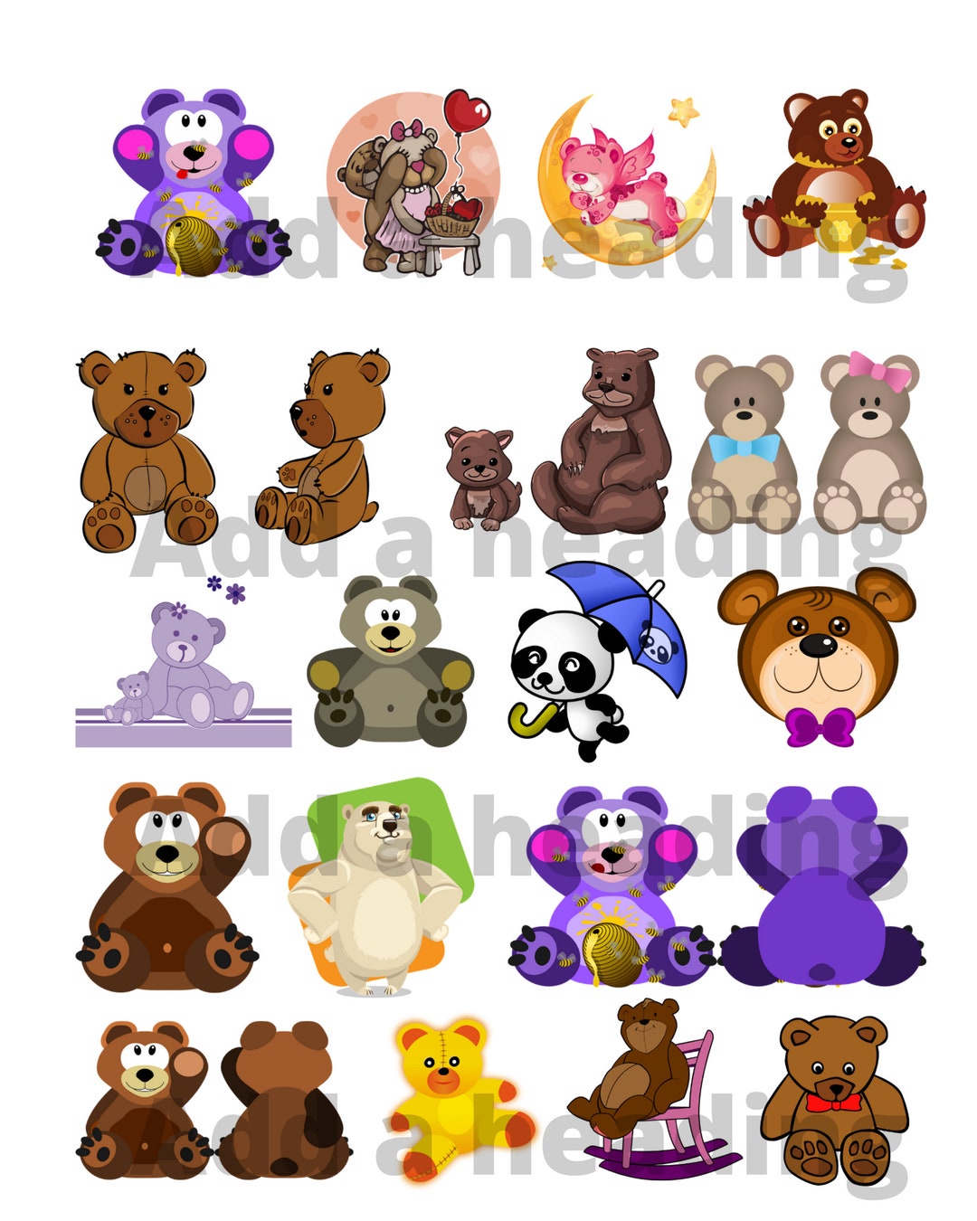 Teddy Bear Clipart, Teddy Bear Images for Scrapbooking, Journals ...